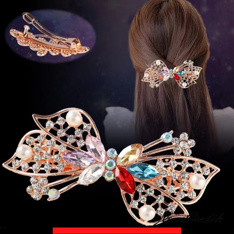 Jual Jepit Rambut Otomatis 8cm Jedai Besi Alloy Ponytail Premium Kristal Mutiara Jumbo Dewasa ...