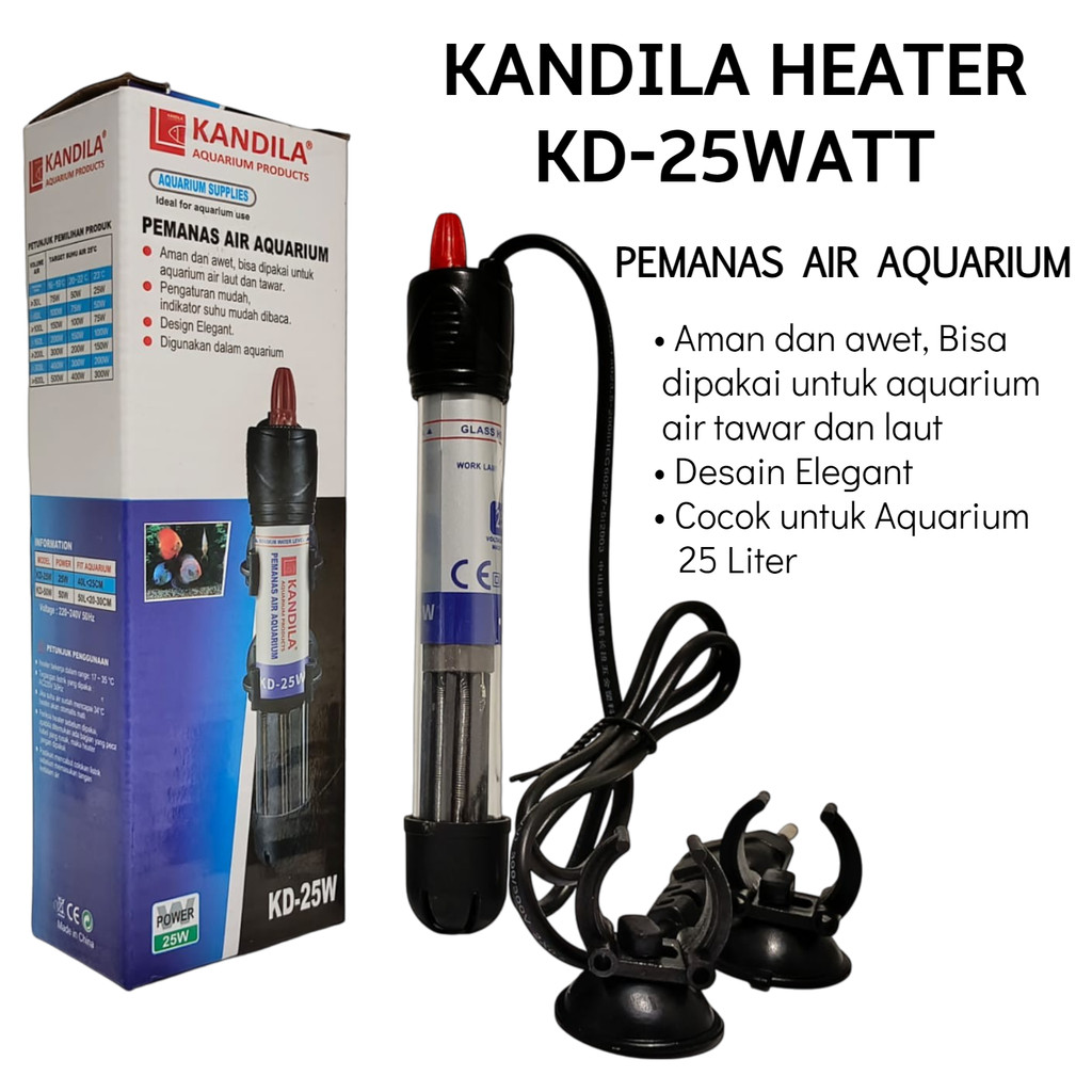 Jual Kandila Heater KD-25WATT Glass Heater Kaca Alat Pemanas Air ...
