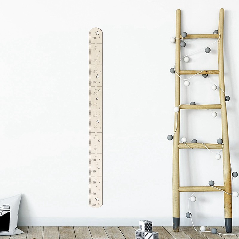 Jual Wooden Ruler Height Chart for Kids Growth Measurement for The ...