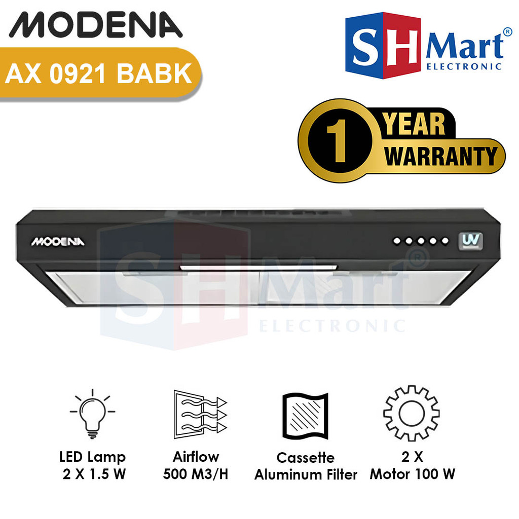Jual COOKER HOOD MODENA SLIM 90 CM AX0921BABK PURIFIER SLIM HOOD HYBRID ...