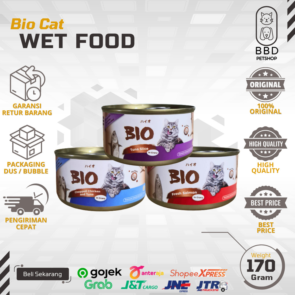 Jual Bio cat kaleng 170gr makanan kucing 170gram | Shopee Indonesia