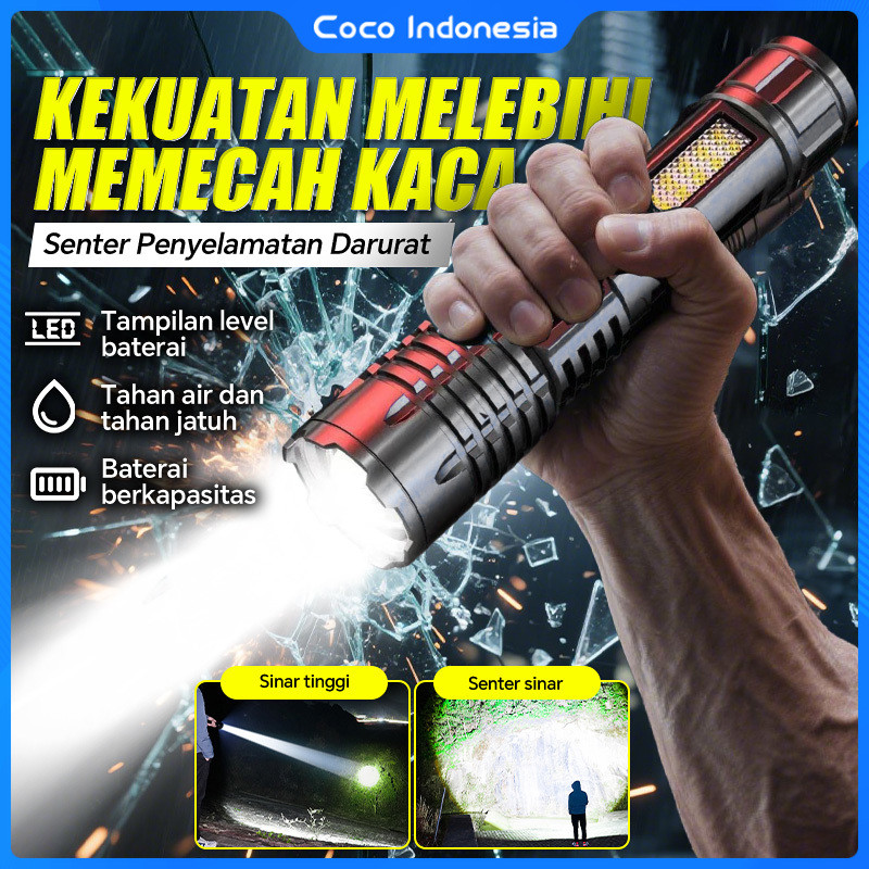 Jual Senter LED Zoom Sangat Terang Ultra Jarak Jauh Tahan Air 90000 ...