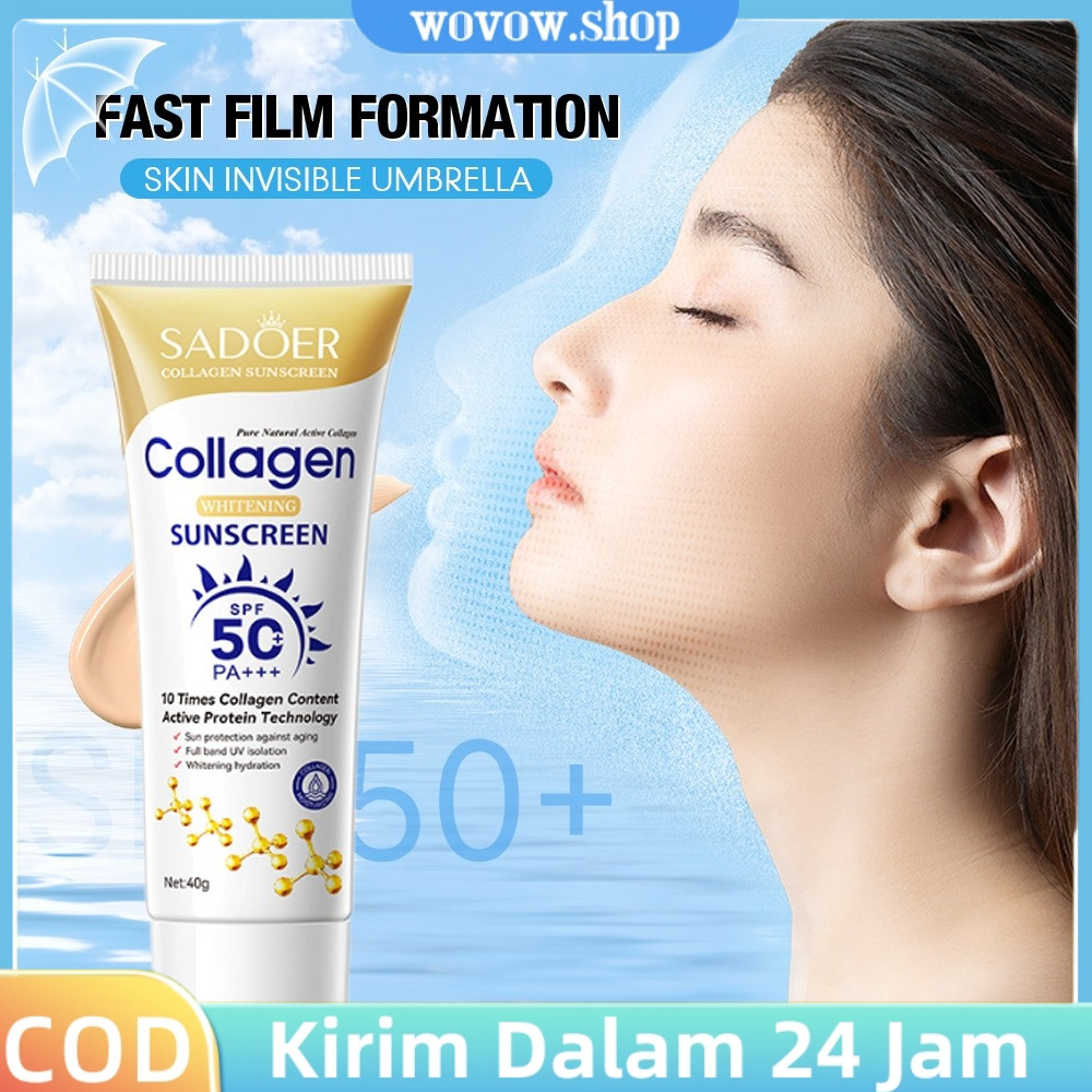 Jual SADOER Collagen Water Sunscreen Spf 50+ Pa+++ Sunscreen Cream Sunblock Pemutih Pelembab ...