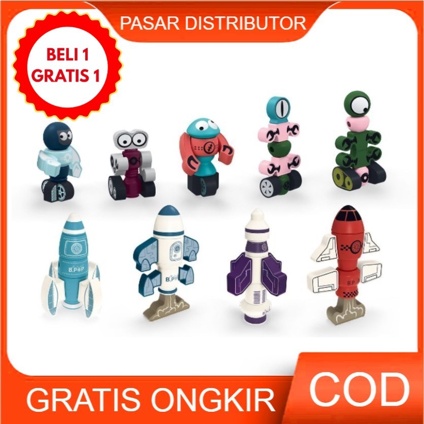 Jual Mainan Anak B.POP MAGNETIC ROBOTS Magnetic Drawing Edukasi Robot ...