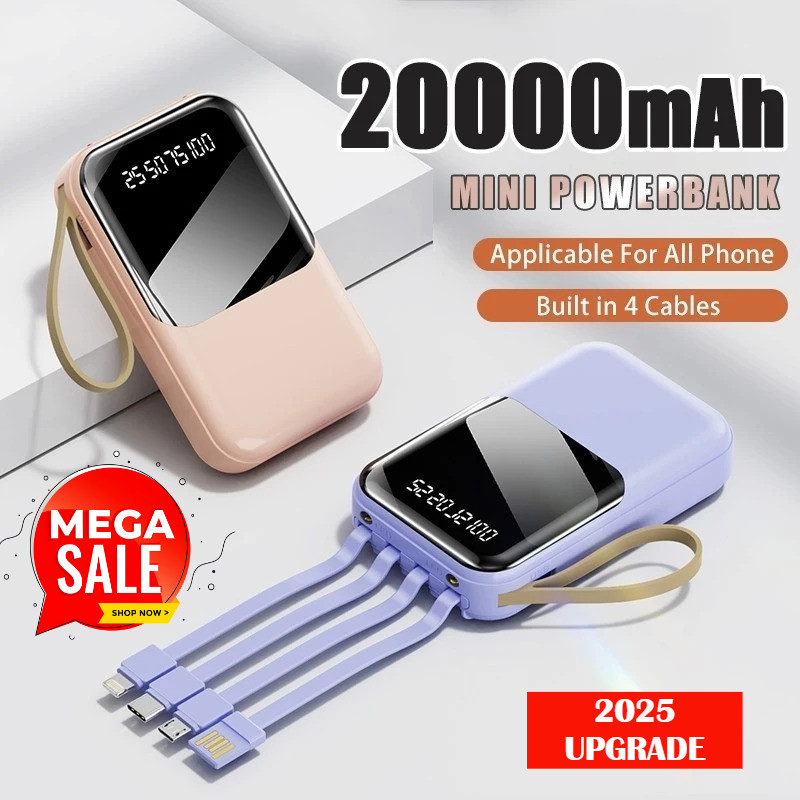 Jual Powerbank 20000 mAh Mini Size 4in1 Usb Fast Charging Lightweight ...