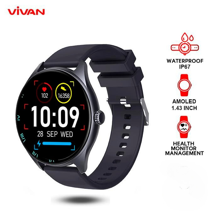 Jual Vivan VWY27 Jam Tangan Smartwatch Amoled Digital Screen 1.43 INCH ...