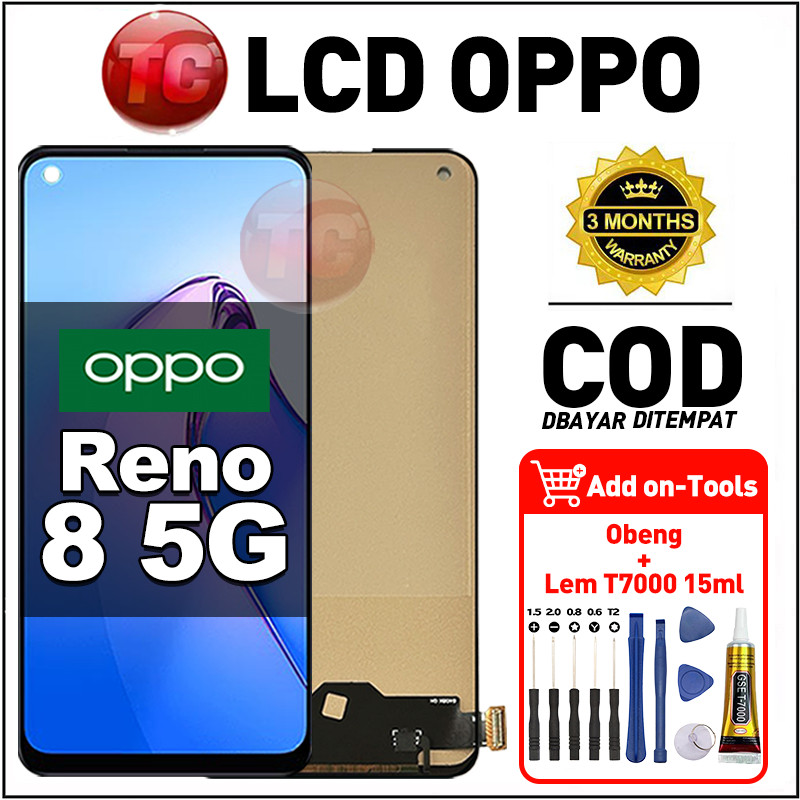 Jual LCD FOR OPPO Reno8 5G ORI +Obeng tools+Lem T7000 fullset asli original hp Touchscreen ...