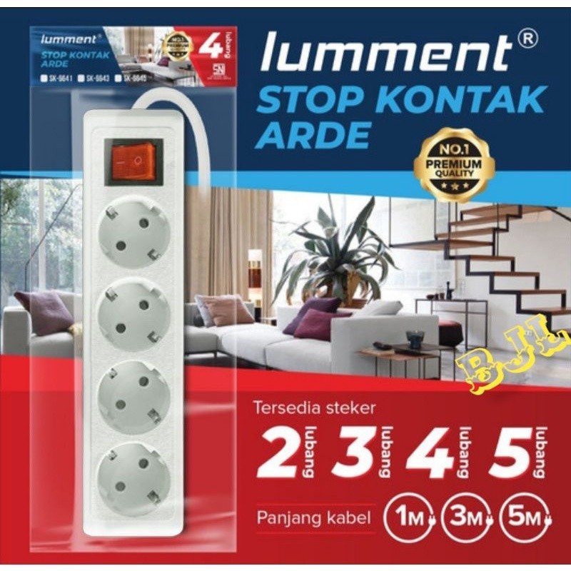 Jual Stop Kontak Lumment 2 3 4 5 Lubang Kabel 5meter / Stop kontak 2 3 ...
