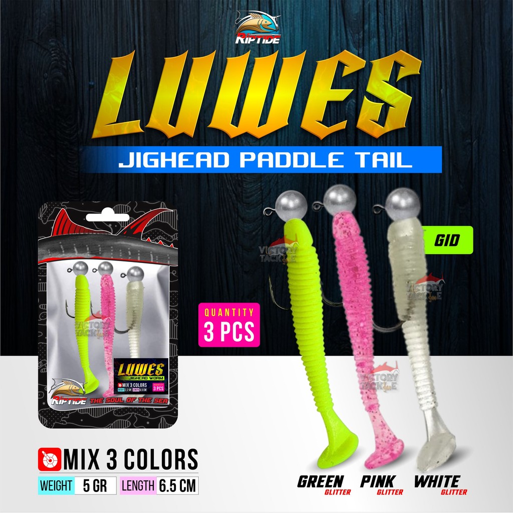 Jual Umpan Pancing Soft Lure Riptide Luwes Paddle Tail - Soft Lure ...