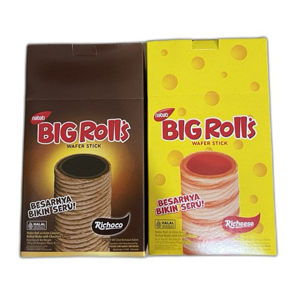 Jual NABATI BIG ROLLS ROLL DUS 20 X 12 GR COKLAT KRIM KEJU 1000 GROSIR ...