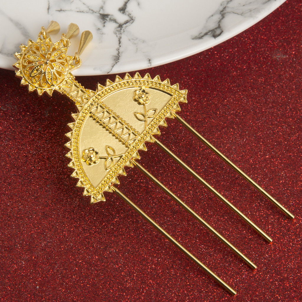 Jual Ethiopian Hairpin Jewelry Gold Color Ethiopian Hair Combs Africa ...