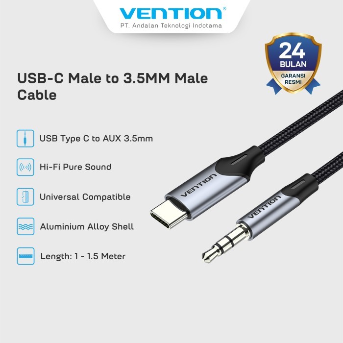 Jual Vention Kabel USB Type C to AUX 3.5mm Jack Audio Adapter Support ...