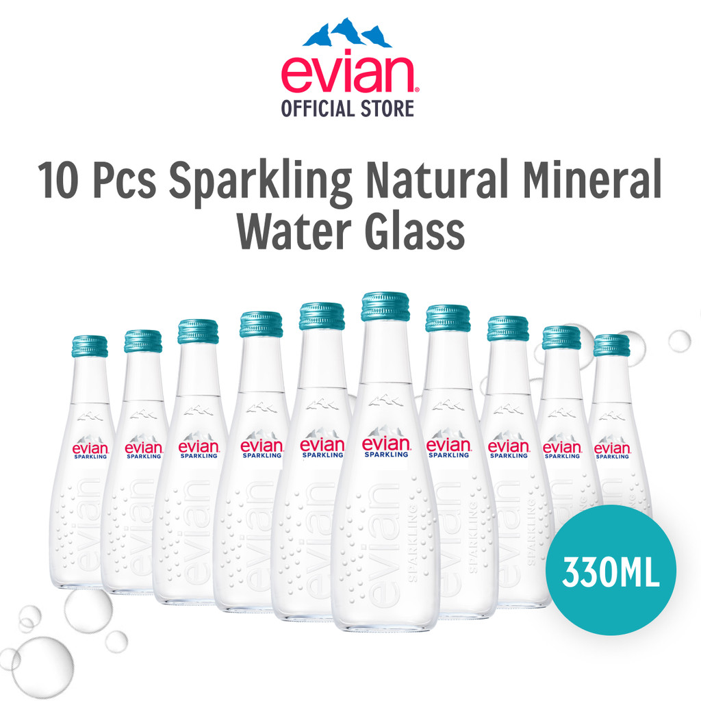 Jual Evian Sparkling Mineral Water Glass 330ml [Isi 10 Pcs] | Shopee Indonesia