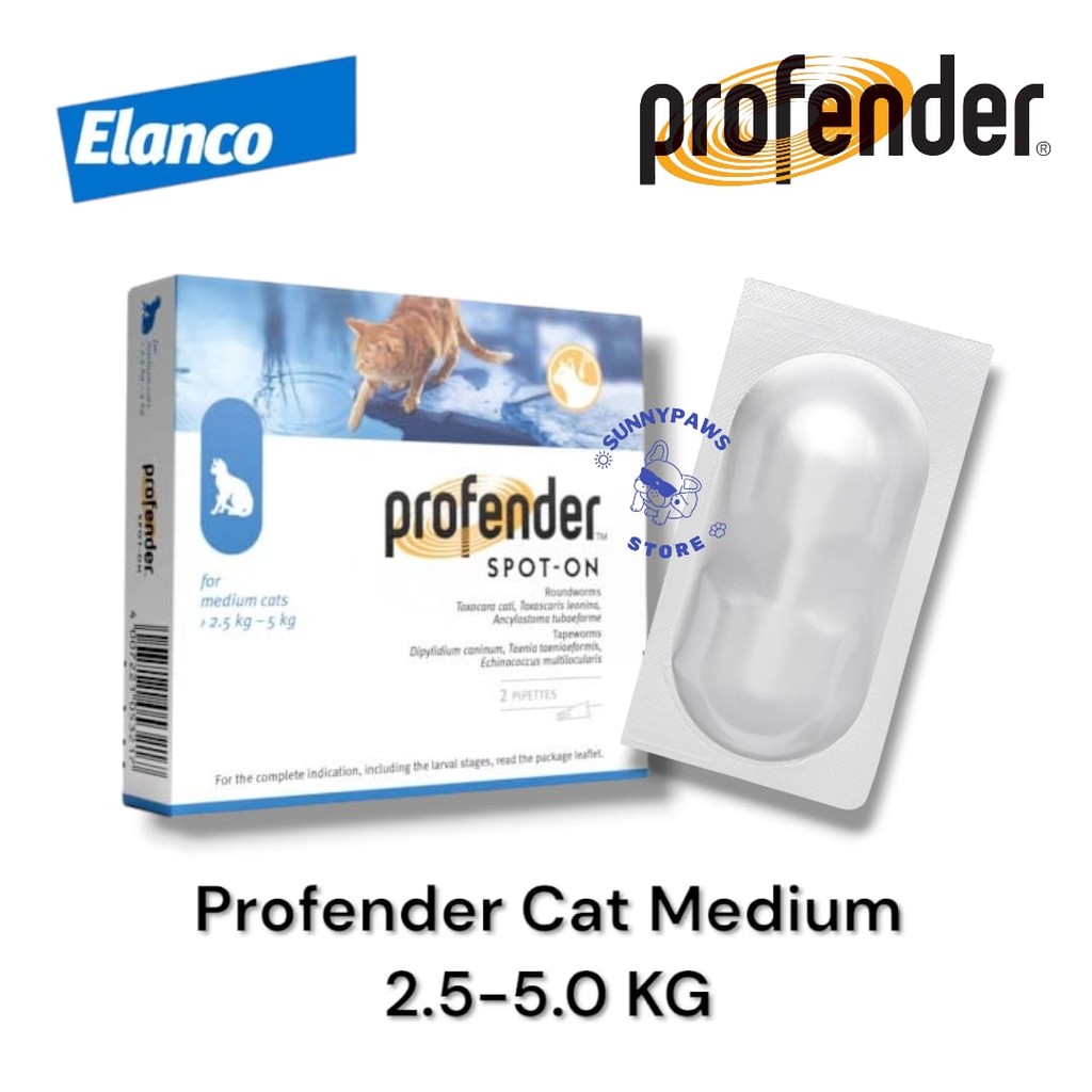 Jual [SUNNYPAWS] Profender Spot On Obat Cacing Kucing Medium 2.5-5 KG ...