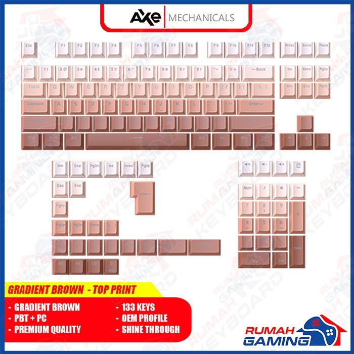 Jual AXE MECHANICALS - Gradient Brown - Top Print - PBT - PC ...