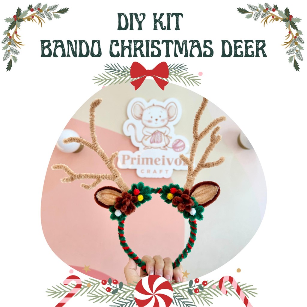Jual DIY KIT Bando Christmas Deer kawat bulu | Shopee Indonesia
