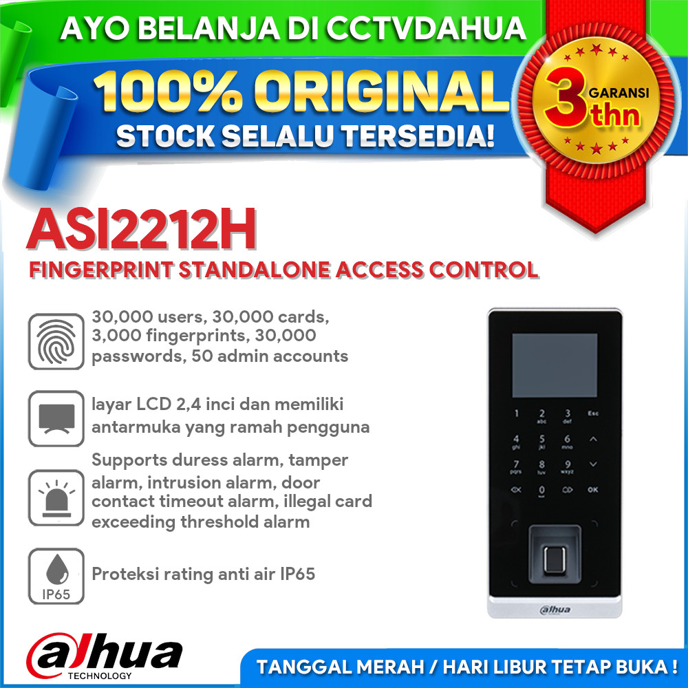 Jual DAHUA ASI2212H FINGERPRINT STANDALONE ACCESS CONTROL | Shopee Indonesia