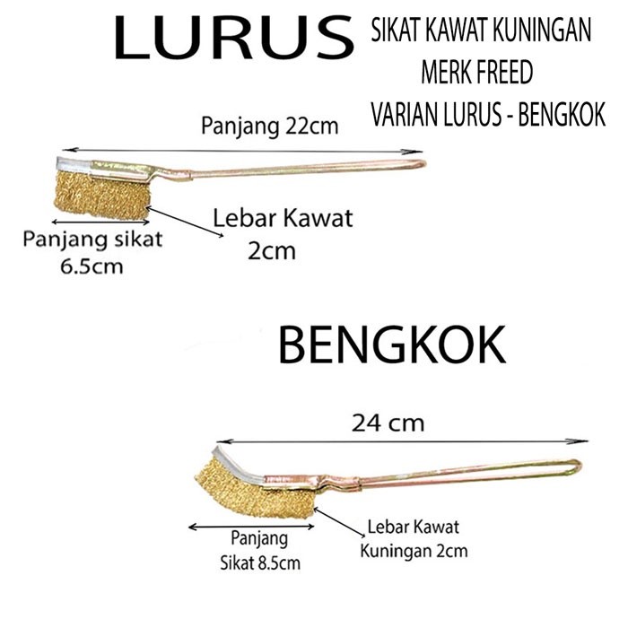 Jual Sikat Kawat Kuningan FREED Varian LURUS - BENGKOK Gagang Besi ...