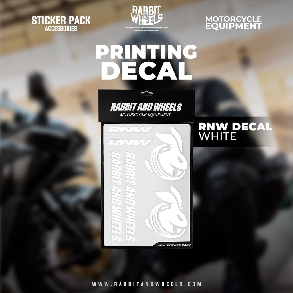Jual STICKER PRINTING RNW DECAL WHITE RABBIT AND WHEELS | Shopee Indonesia