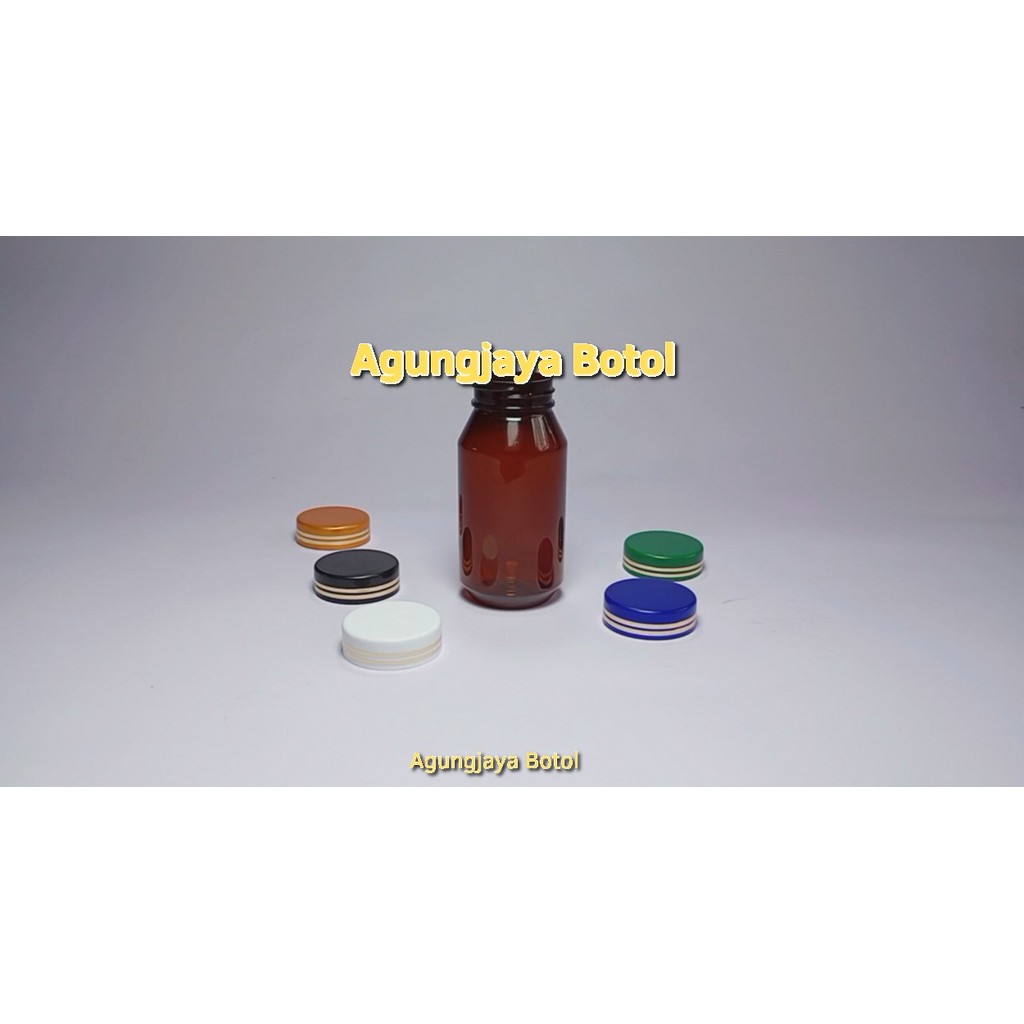 Jual Botol Daxen 150 Ml Kapsul Amber Transparan Tutup List Line Emas ...