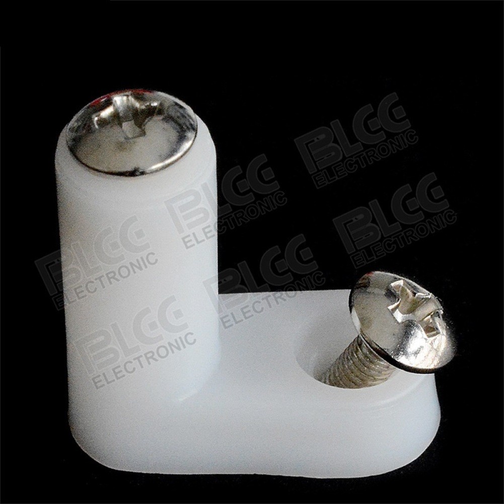 Jual 50Pcs White Solid Plastic Arcade L Type PCB Mounting Feet With ...