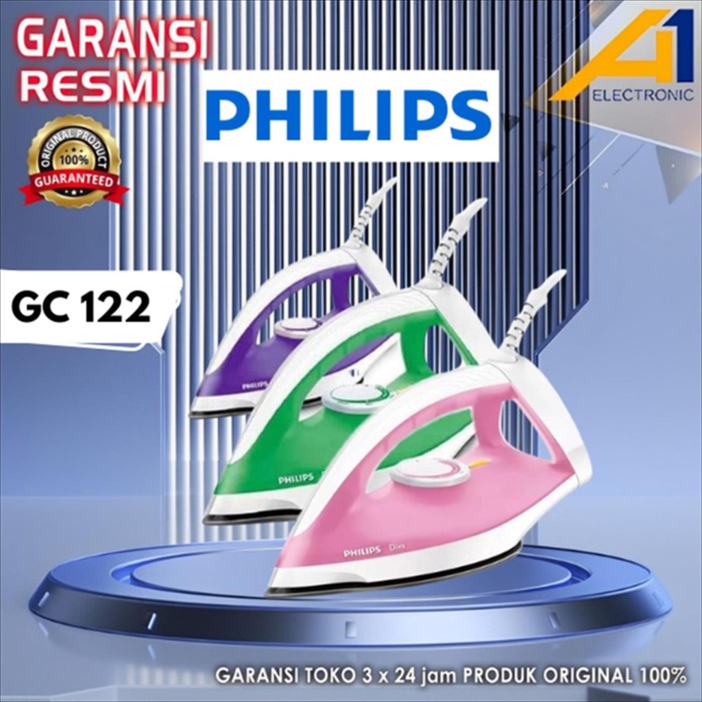 Jual PHILIPS SETRIKA GC122 - GC 122 DIVA 350 WATT DRY ION ANTI LENGKET | Shopee Indonesia
