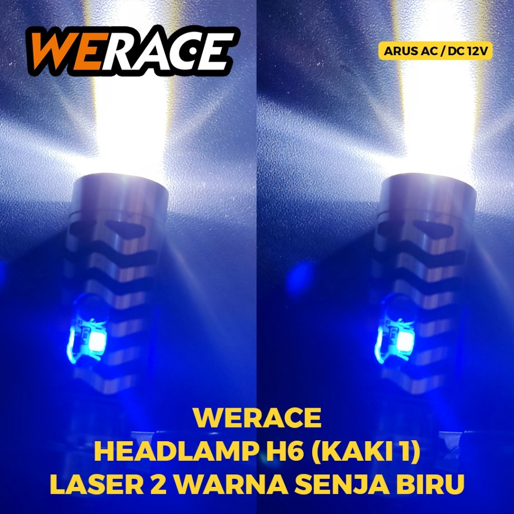 Jual LED Headlamp Kaki 1 / H6 Laser Sorot Putih Putih Devil Biru 12-80 ...