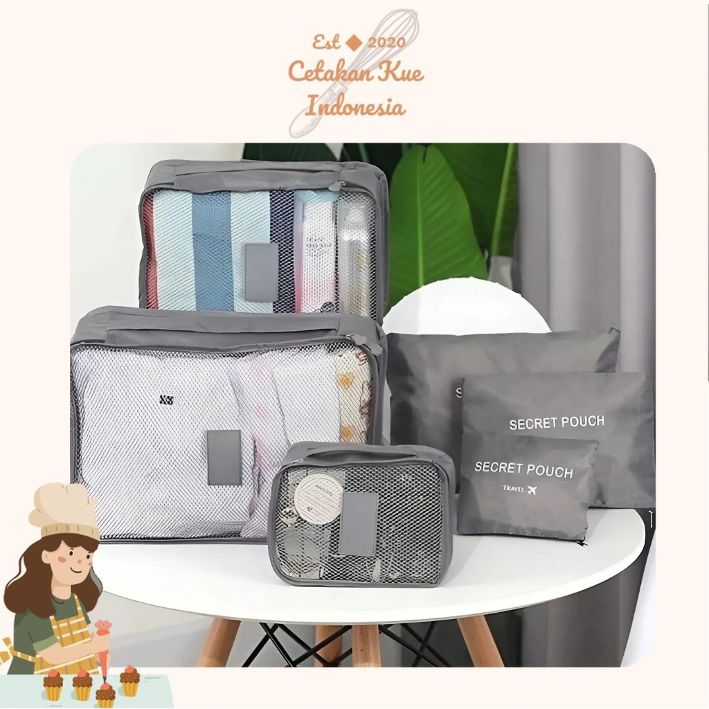 Jual {CKI} 6 IN 1 Travel Bag Organizer Praktis Pouch Set Original Tas ...