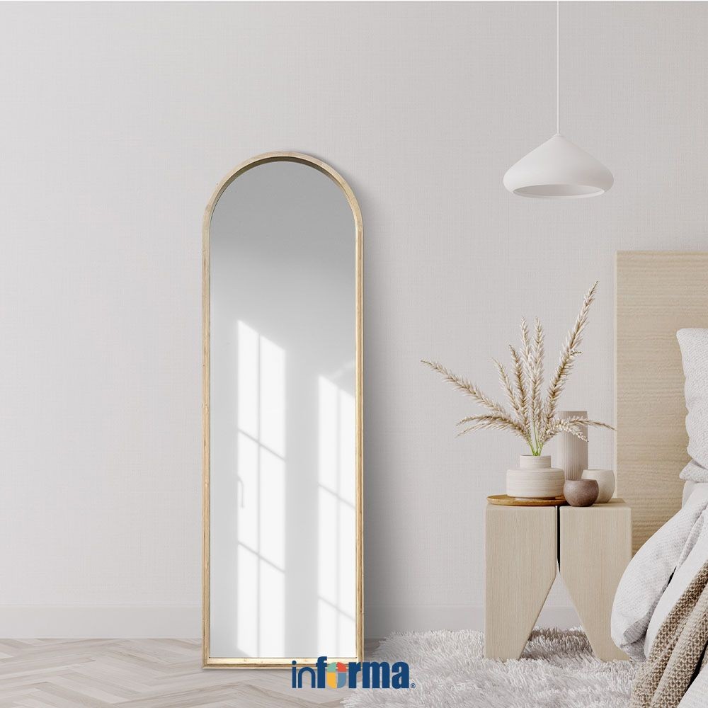 Jual Informa 50X180 cm Arch Cermin Lantai Wooden Standing Floor Mirror Kaca Berdiri Serbaguna ...