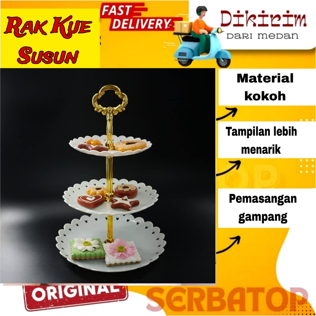 Jual Rak Kue Susun 3 Tingkat Detachable Cake Stand Display Rak Kue 3 ...