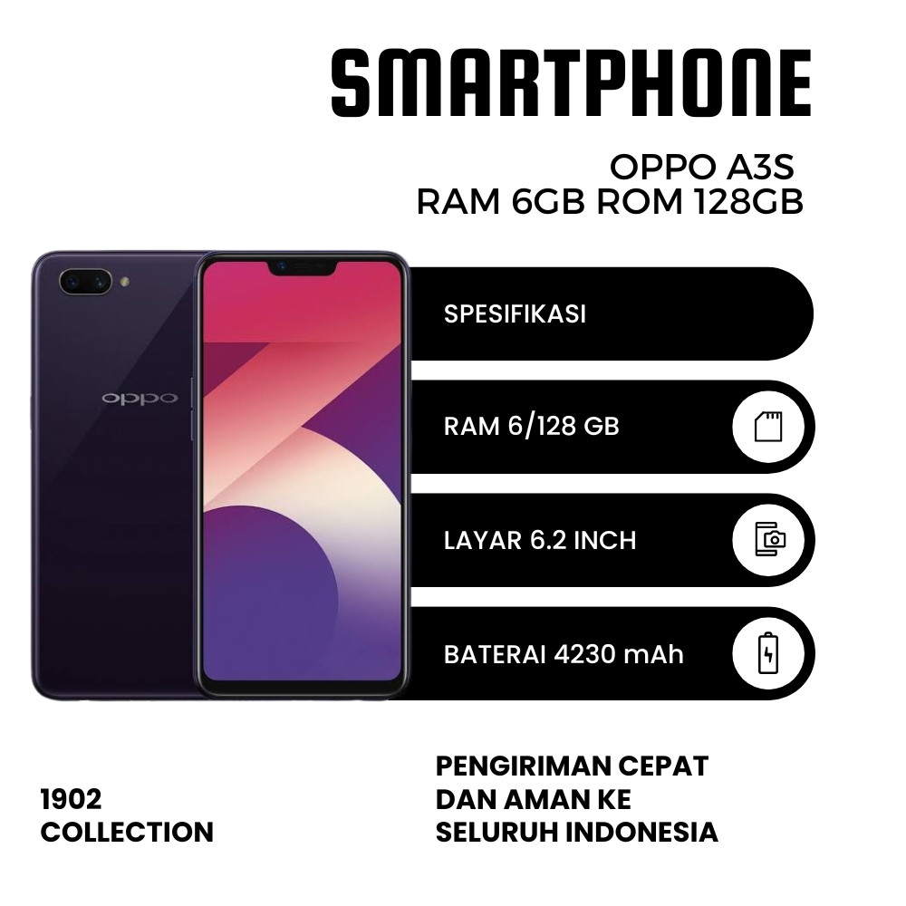 Jual HP 0PP0 A3s 6/128GB FULLSET GARANSI TOKO 1 TAHUN | Shopee Indonesia