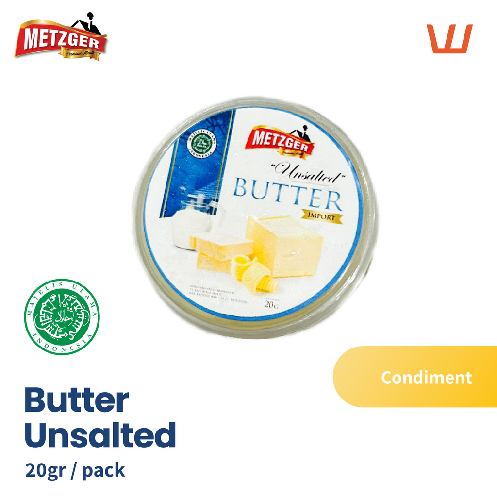 Jual Butter Unsalted Cup 20gr Premium Import Halal Metzger | Shopee ...