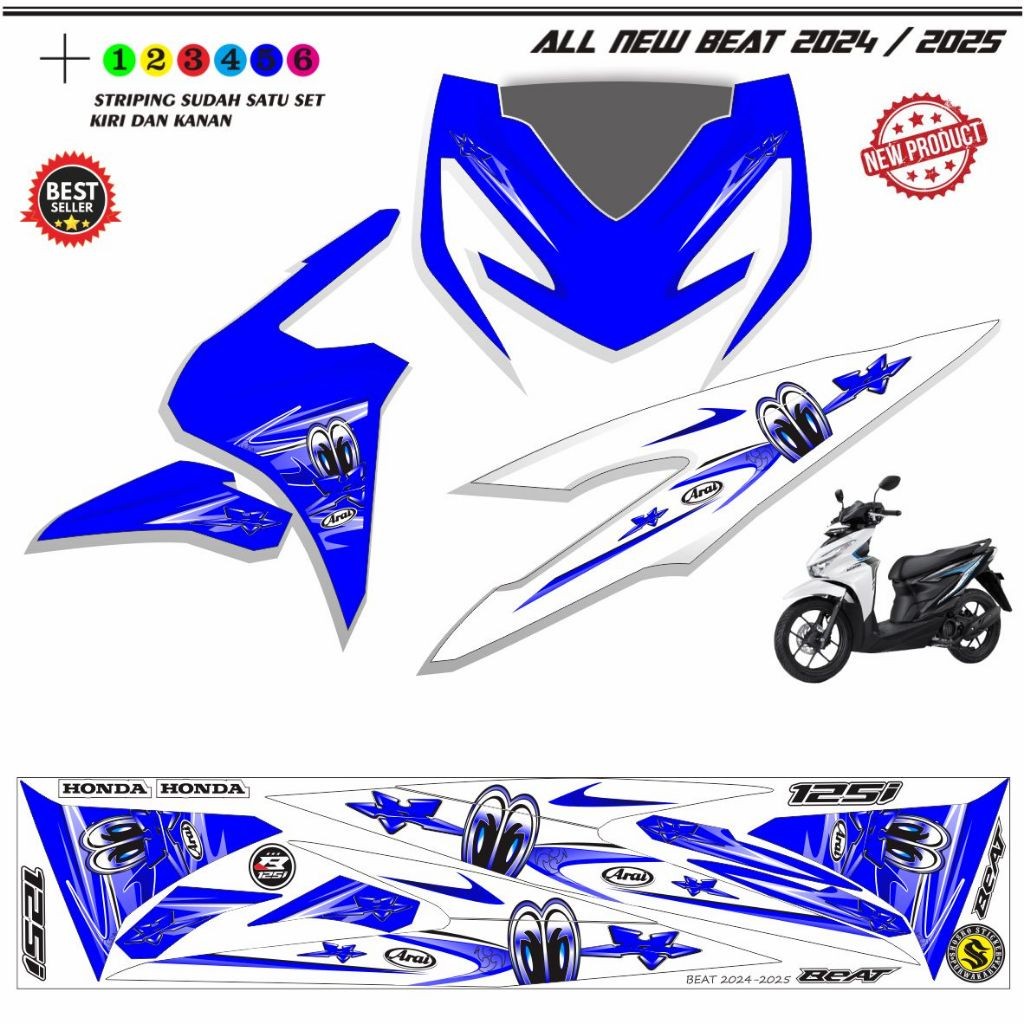 Jual STIKER VARIASI STRIPING BEAT 2025 COD | Shopee Indonesia