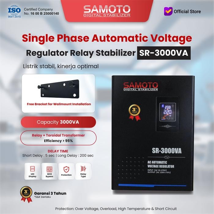 Jual Stabilizer SAMOTO AVR Stabilizer Relay Type SR3KVA Relay ...