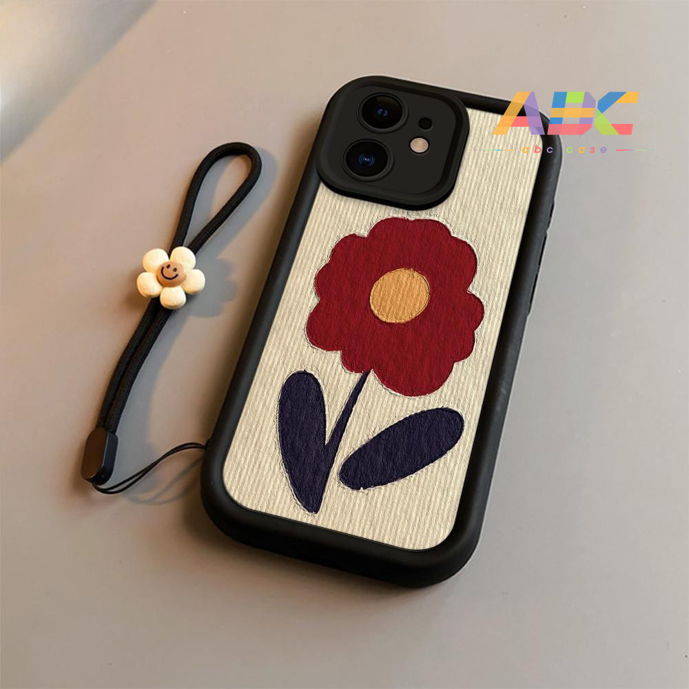 Jual 【ABC】Casing pola bunga merah tebal anti jatuh silicone softcase ...