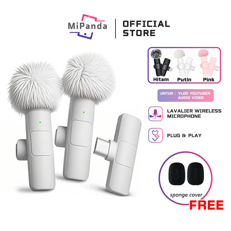 Jual Mipanda Mic Wireless Clip on Microphone Content Creator Mikrofon ...