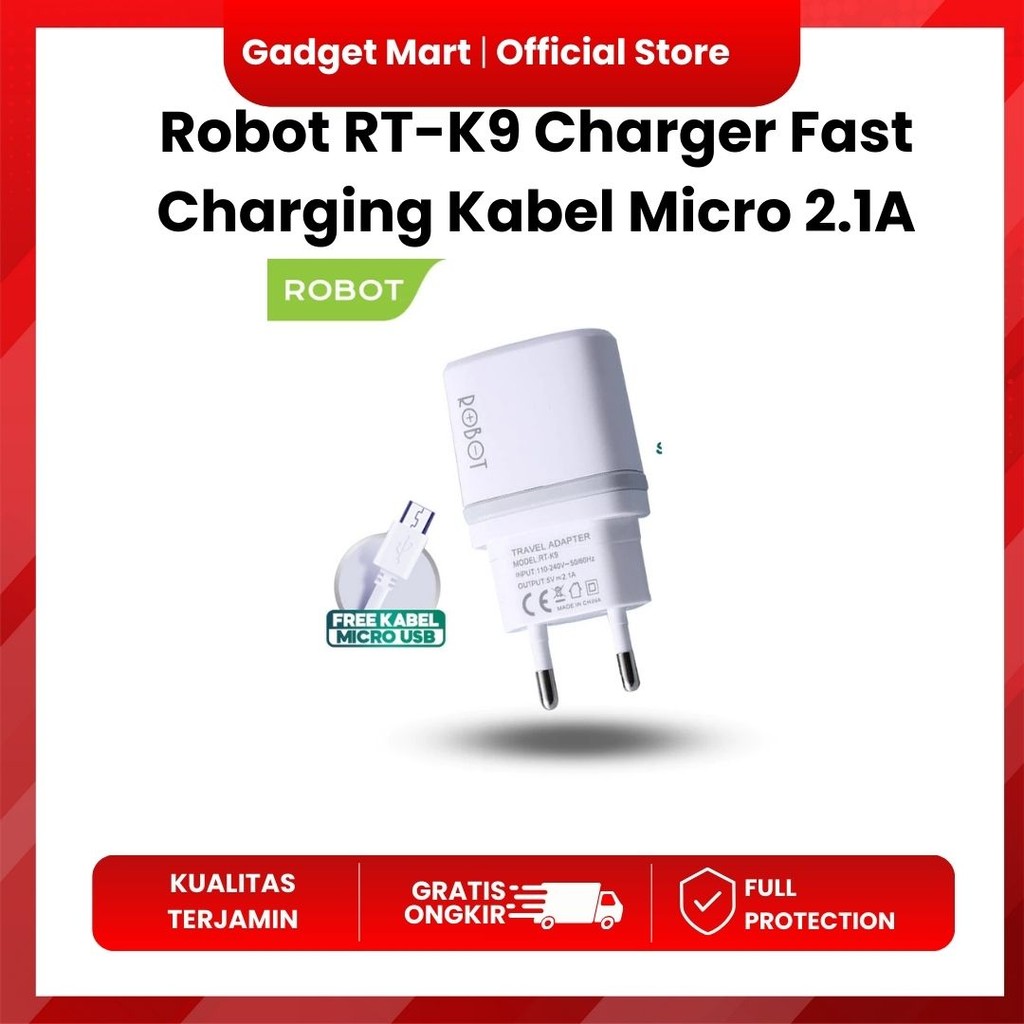 Jual Robot RT-K9 Charger Fast Charging Kabel Micro 2.1A | Shopee Indonesia