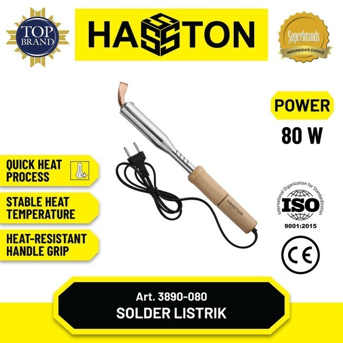Jual Hasston Solder Listrik Handle Kayu 80 W / Soldering Iron (3890-080 ...