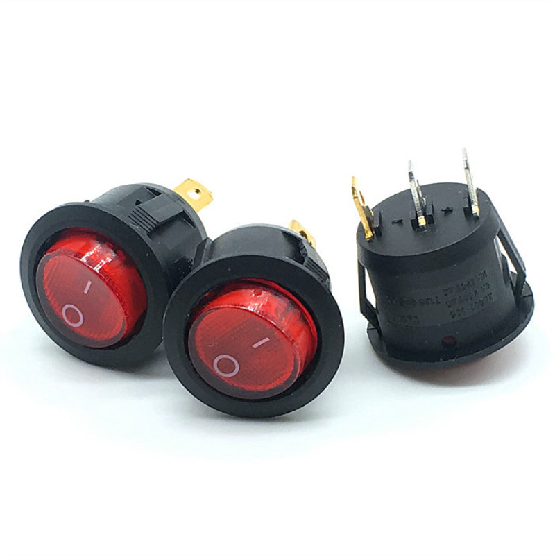 Jual 10PCS/LOT 23mm Diameter Red Light ON OFF Round Rocker Switch 3 ...
