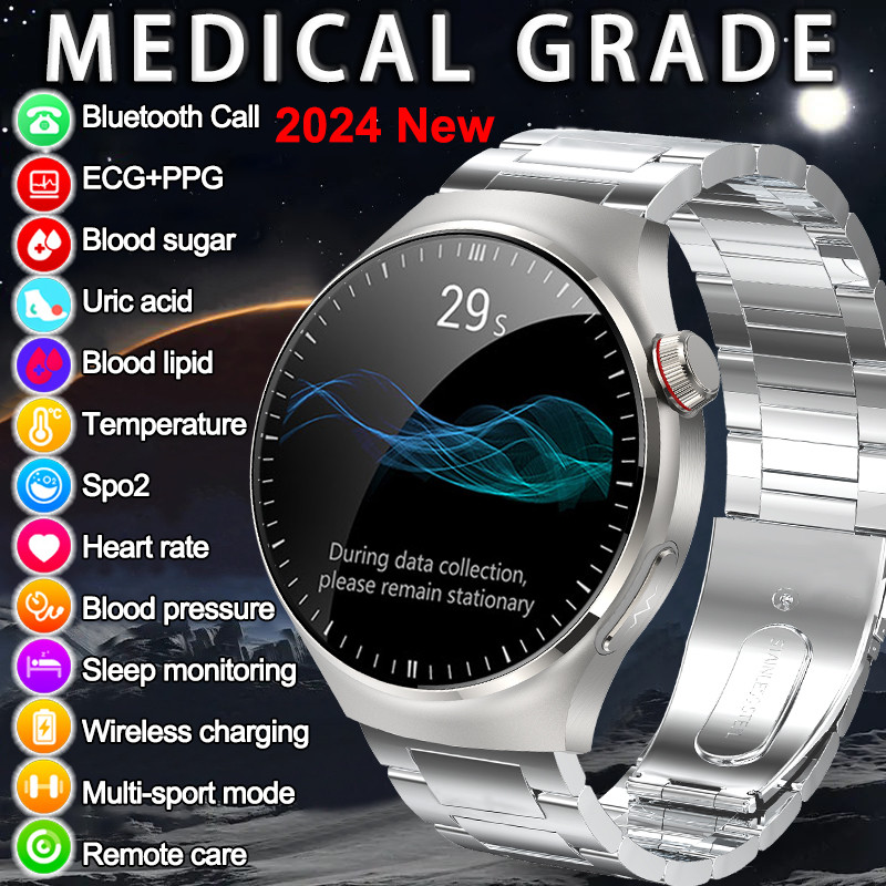 Jual 2024 New Micro Physical Examination Blood Lipids Uric Acid Blood Glucose Smart Watch Men ...
