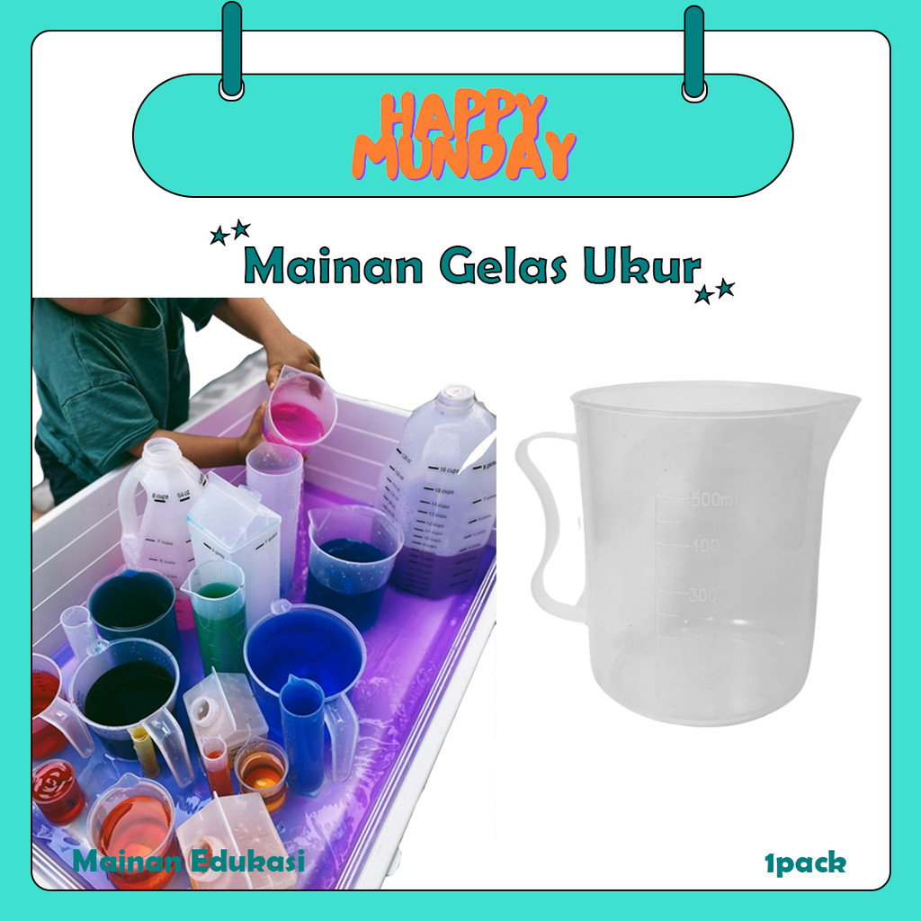 Jual Gelas Ukur Plastik / Gelas Takaran 500ml Belajar Motorik Menuang ...