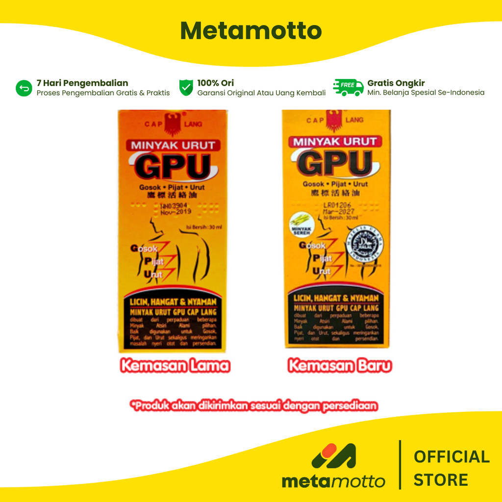 Jual Minyak Urut GPU Sereh Berbagai Ukuran (30ml, 60ml dan 100ml ...