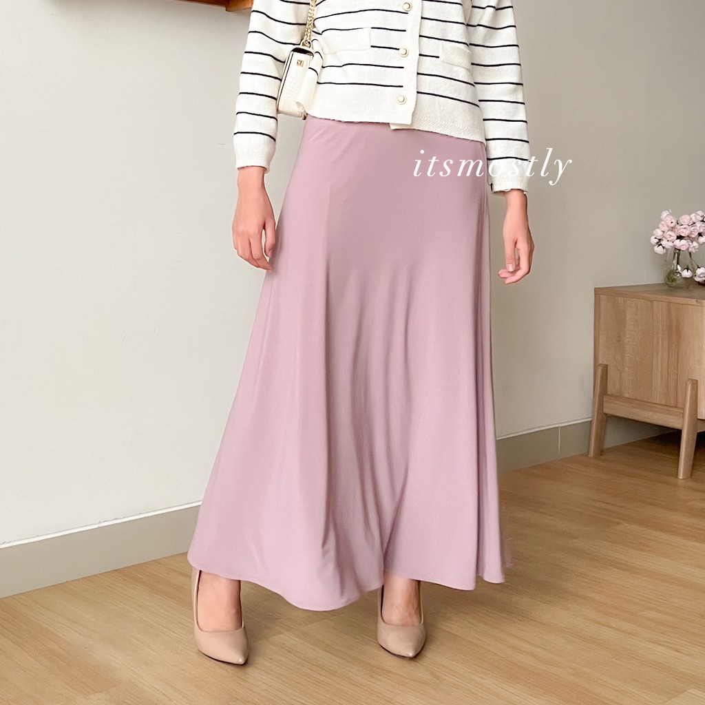 Jual ITSMOSTLY - Aline Skirt (Rok Elegan Flowy) | Shopee Indonesia