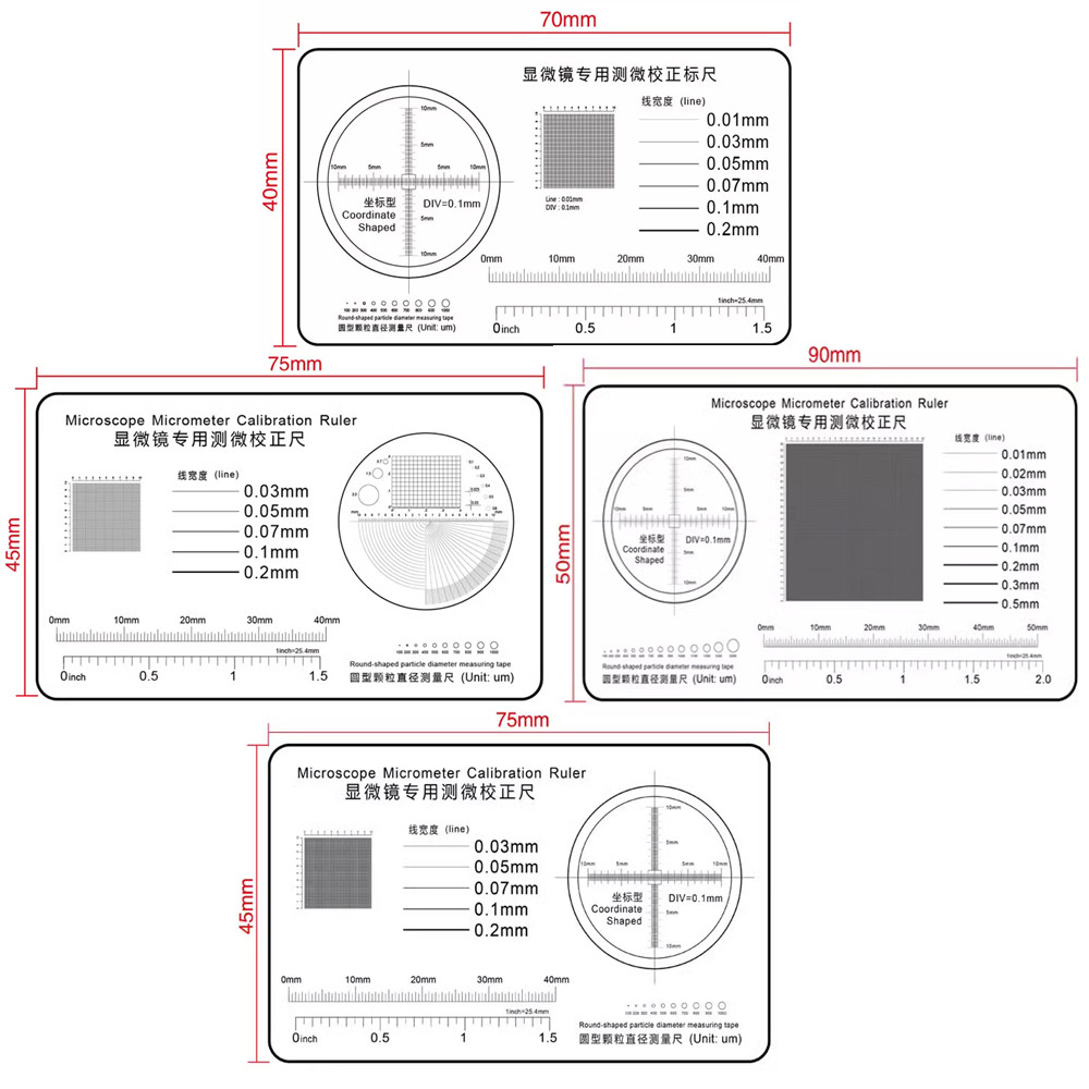 Jual Microscope Micrometer Calibration Film Ruler Magnifier Grid ...