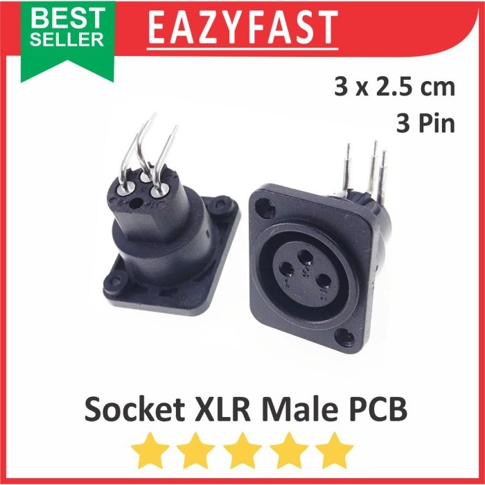 Jual Socket Audio Canon XLR Female Case Casing Body Panel PCB Stereo 3 P Pin Kaki 3P Jack Jek ...