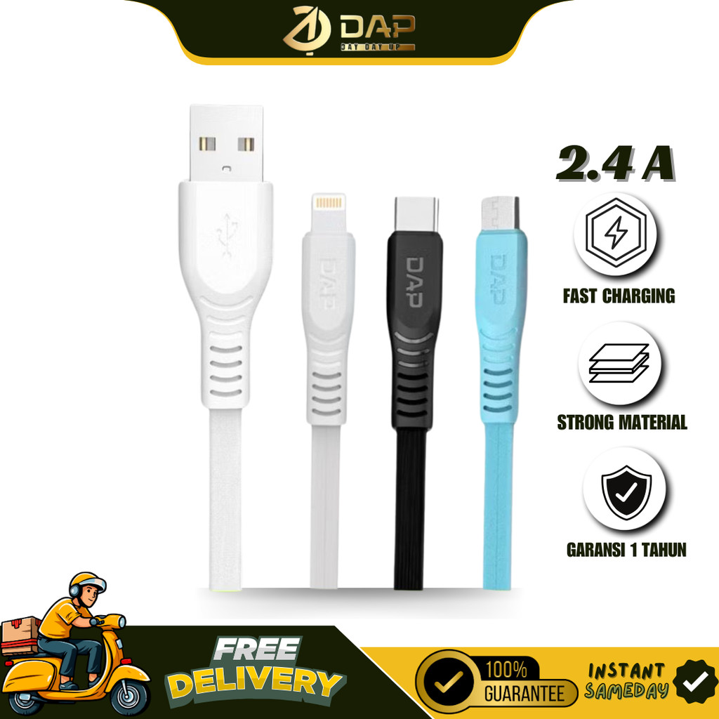 Jual DAP CB Series Kabel Data Micro Type C & Lightning Fast Charging 2 ...