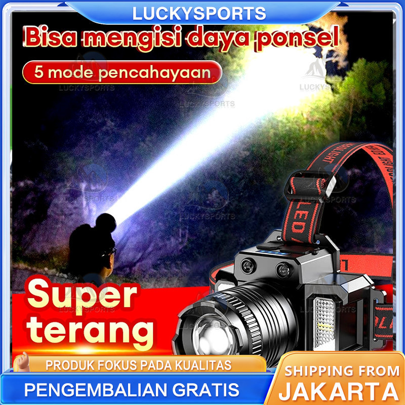 Jual Headlamp LED 500W Penerangan terus menerus selama 800 H senter super terang lampu depan ...