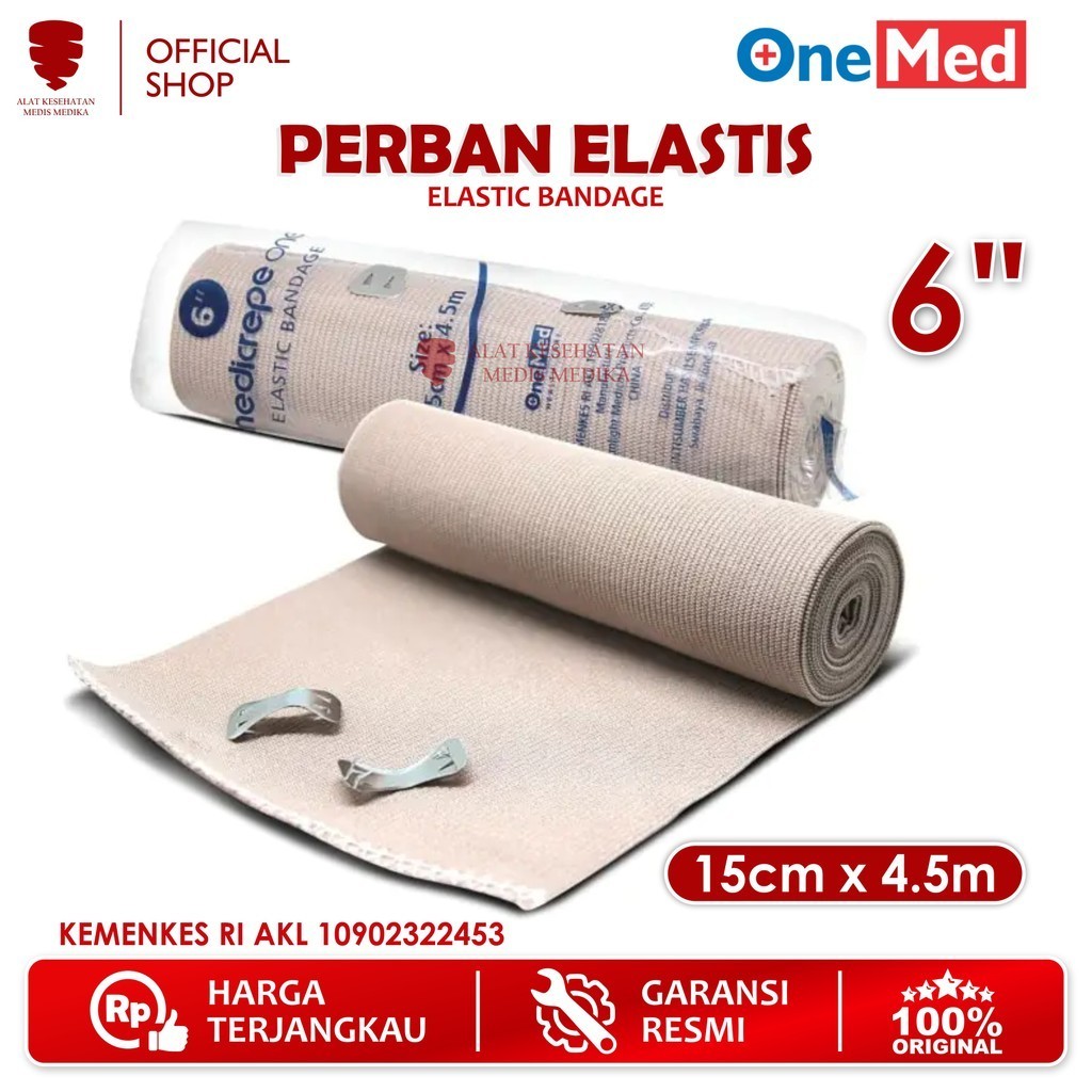 Jual Onemed Elastic Bandange Medicrepe 6 Inch Perban Elastis 15cmx4,5m ...