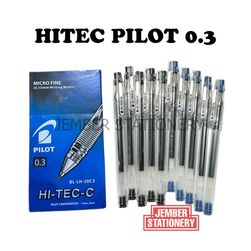 Jual (1biji) Bolpen Hitec Pilot | hi-tec C Hitam Biru | Shopee Indonesia