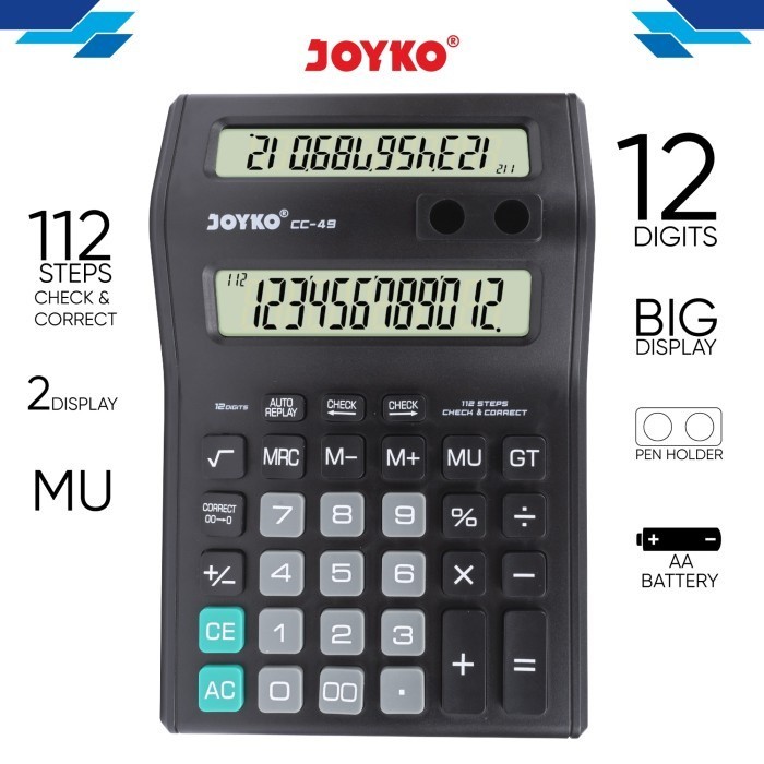 Jual Kalkulator / Calculator Joyko CC-49 12 Digits 2 Display - dengan ...